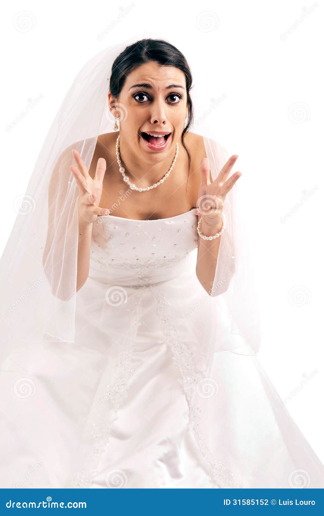 Bride s fear... stock photo. Image of engagement, clothes - 31585152