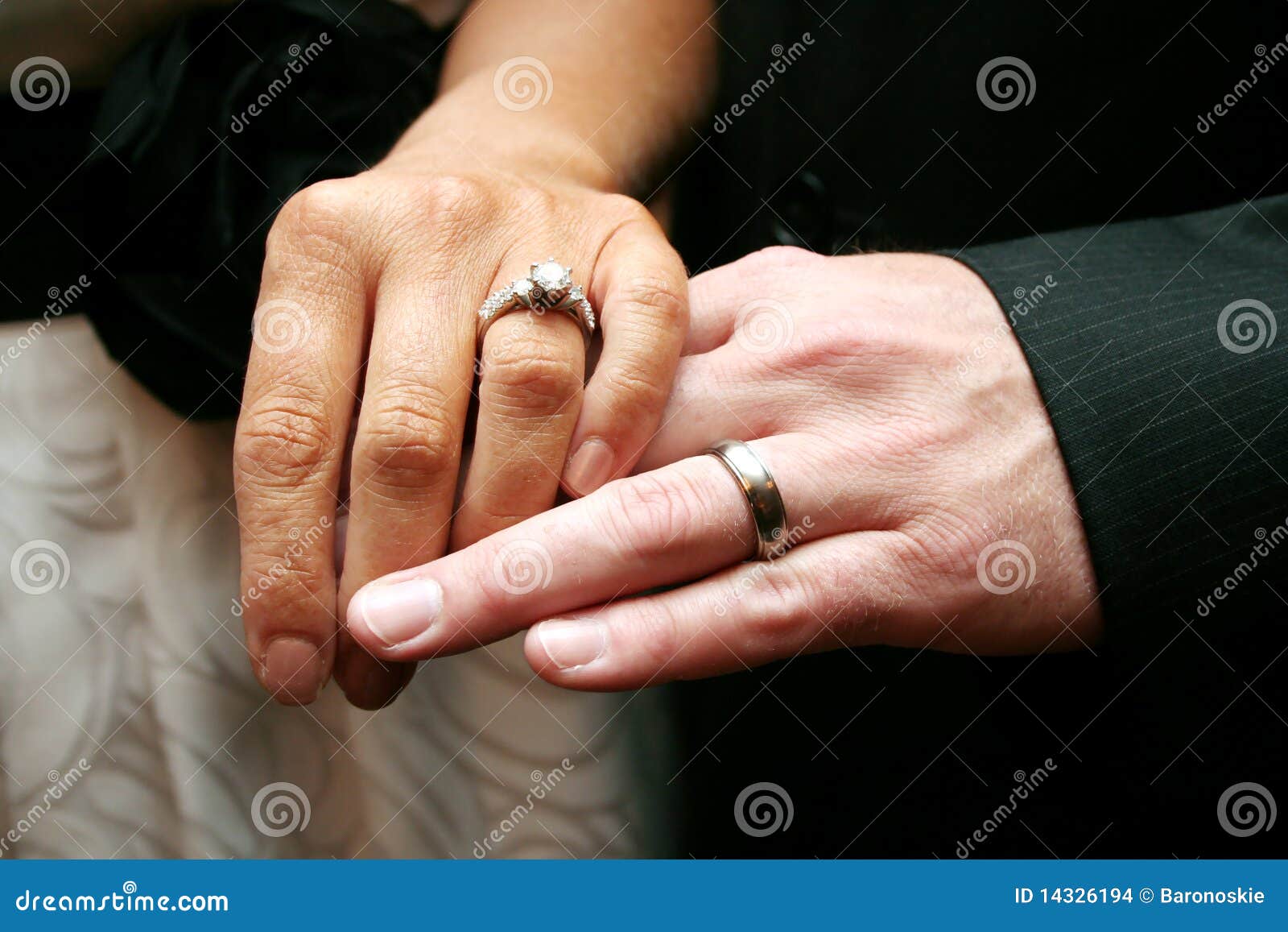 Bride S and Groom S Wedding Rings Stock Photo - Image of fingers, love ...