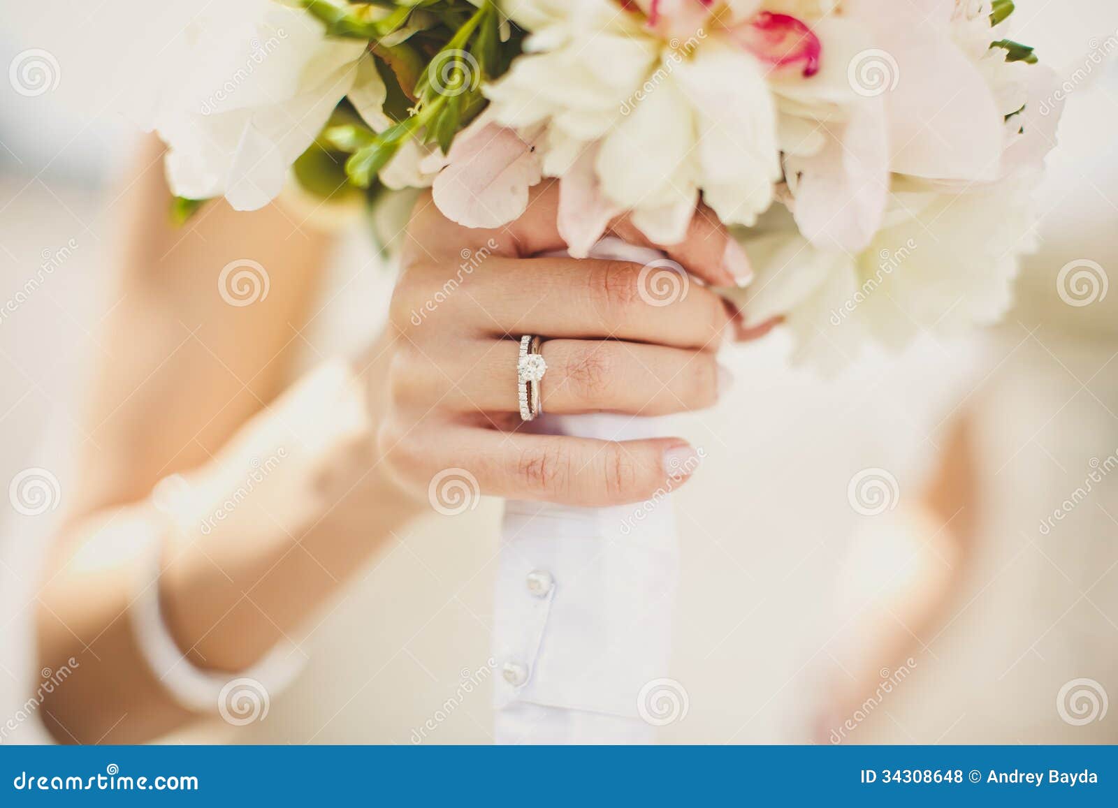 Bride s hands with flowers stock photo. Image of love - 34308648