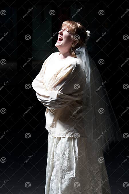 Bride Screaming in Straight Jacket Stock Photo - Image of caucasion ...