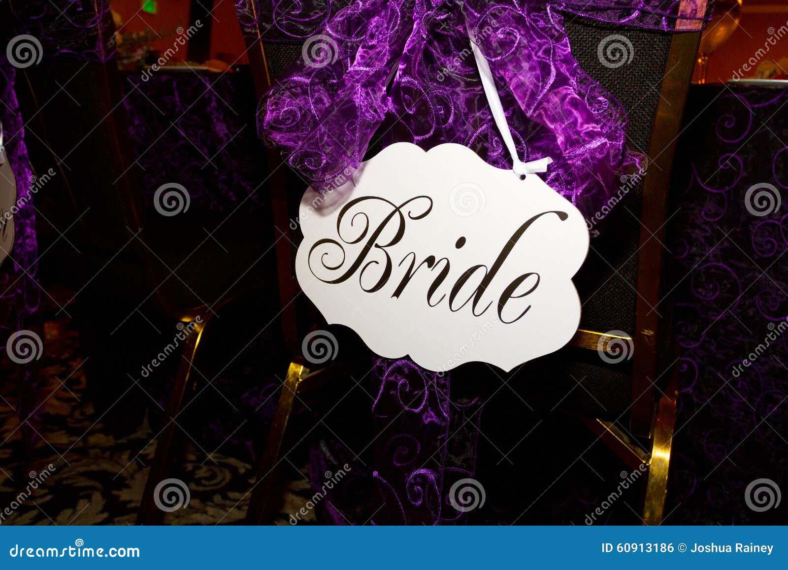 Bride Sign on Chair stock photo. Image of bride, white - 60913186