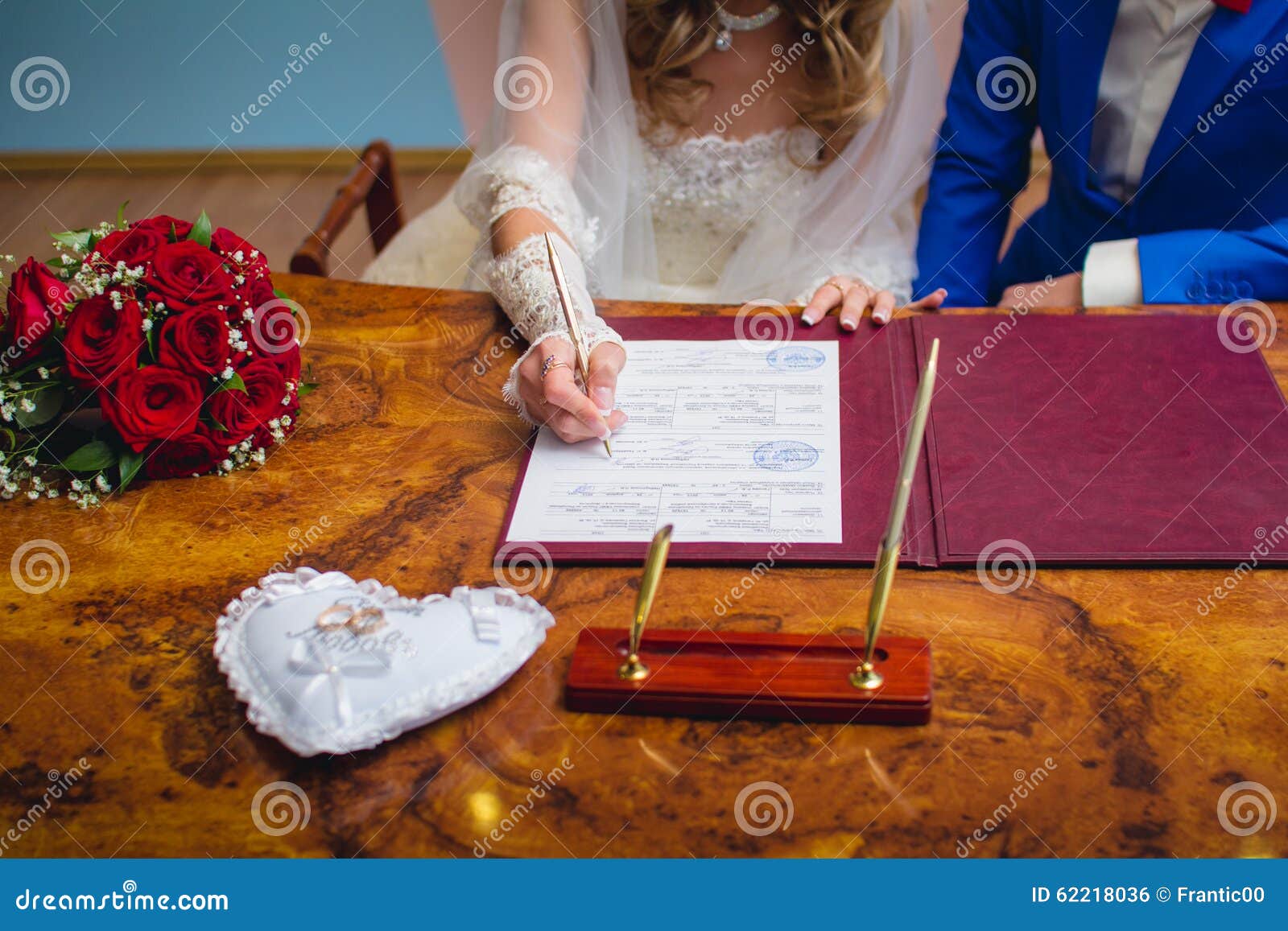 Bride Signing Marriage License Stock Photo - Image of nuptials ...