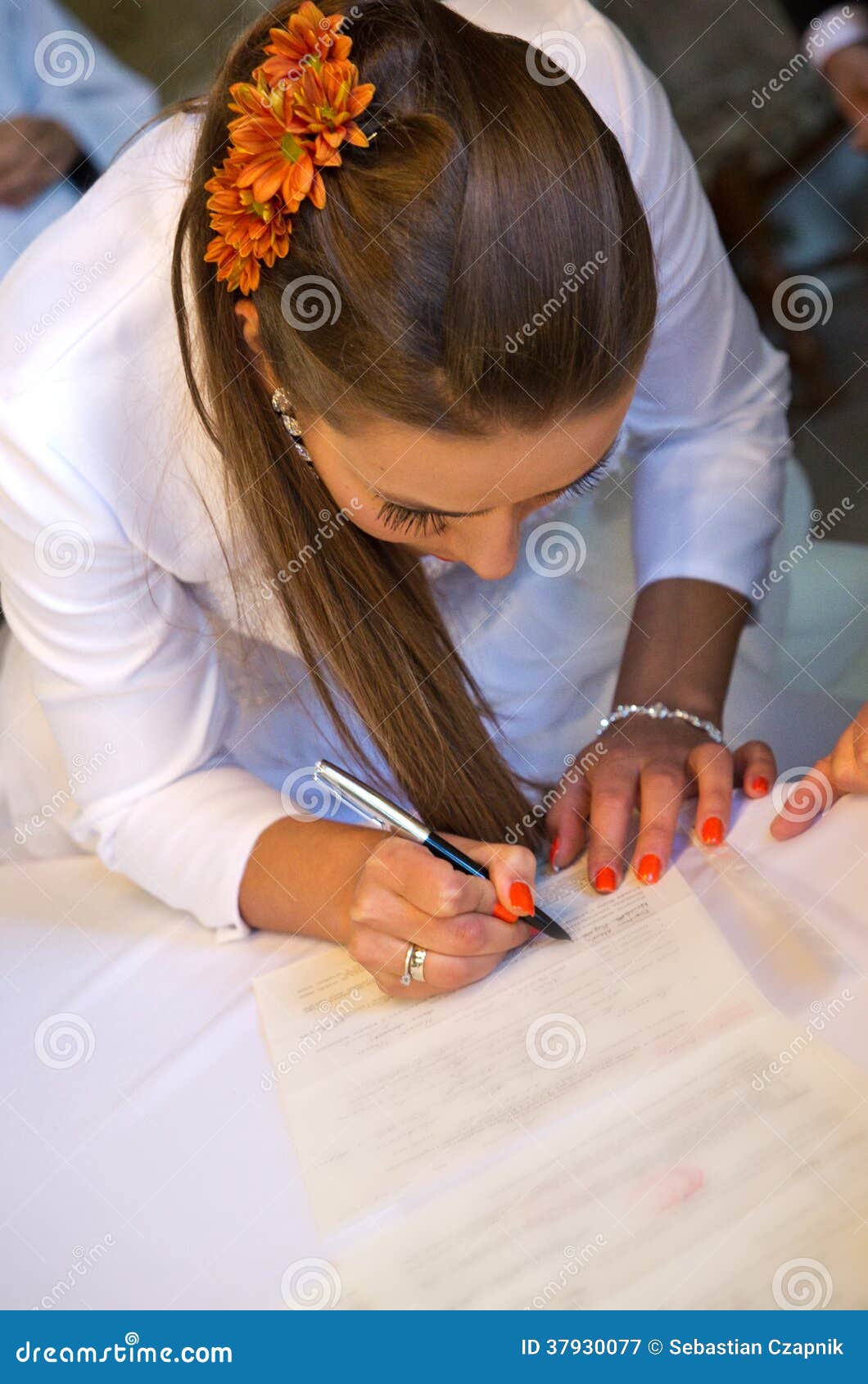 Bride signing register stock image. Image of marriage - 37930077