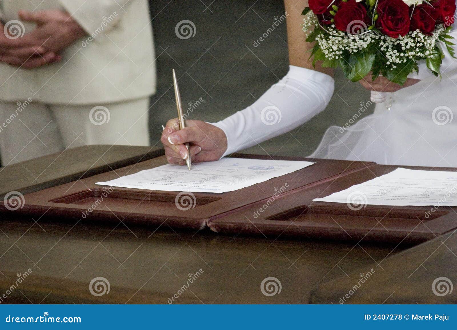 Bride Signing Wedding Contract Stock Photo - Image of adult, woman: 2407278
