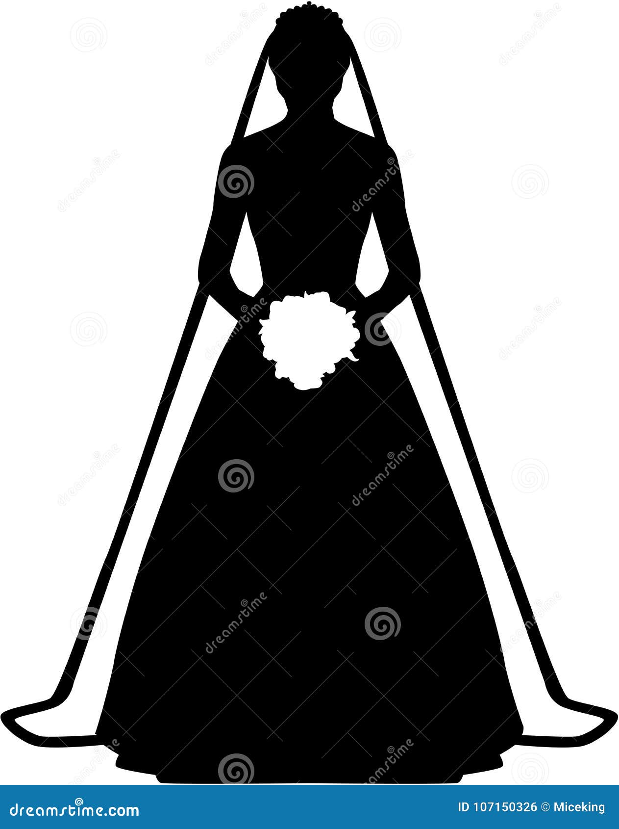 Bride silhouette vector stock illustration. Illustration of bride ...