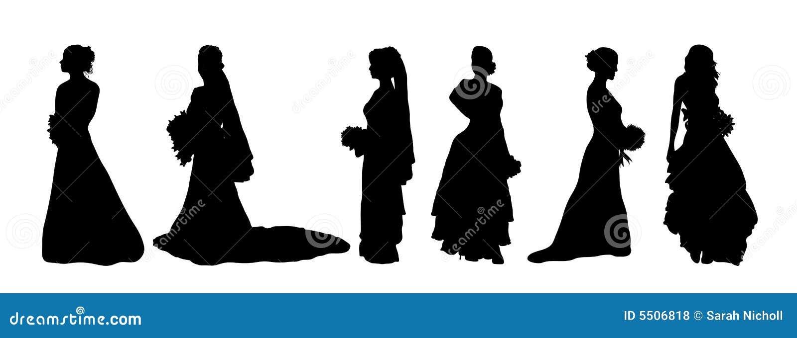 Bride Silhouettes stock illustration. Illustration of beautiful - 5506818