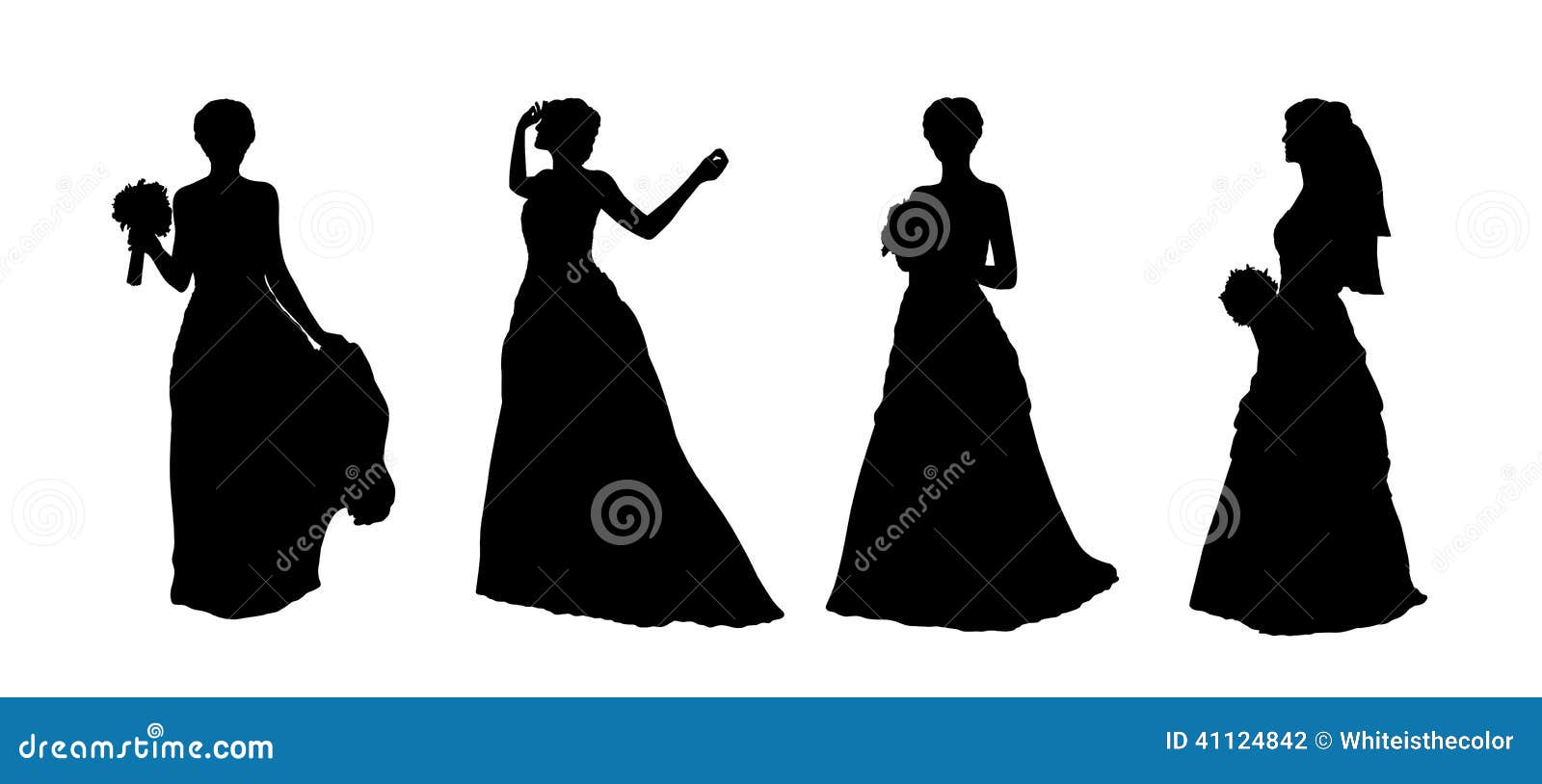Bride Silhouettes Set Vector Illustration | CartoonDealer.com #134528630