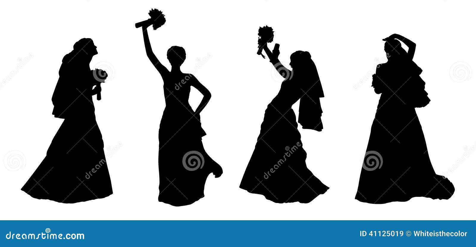 Bride silhouettes set 2 stock illustration. Illustration of person ...