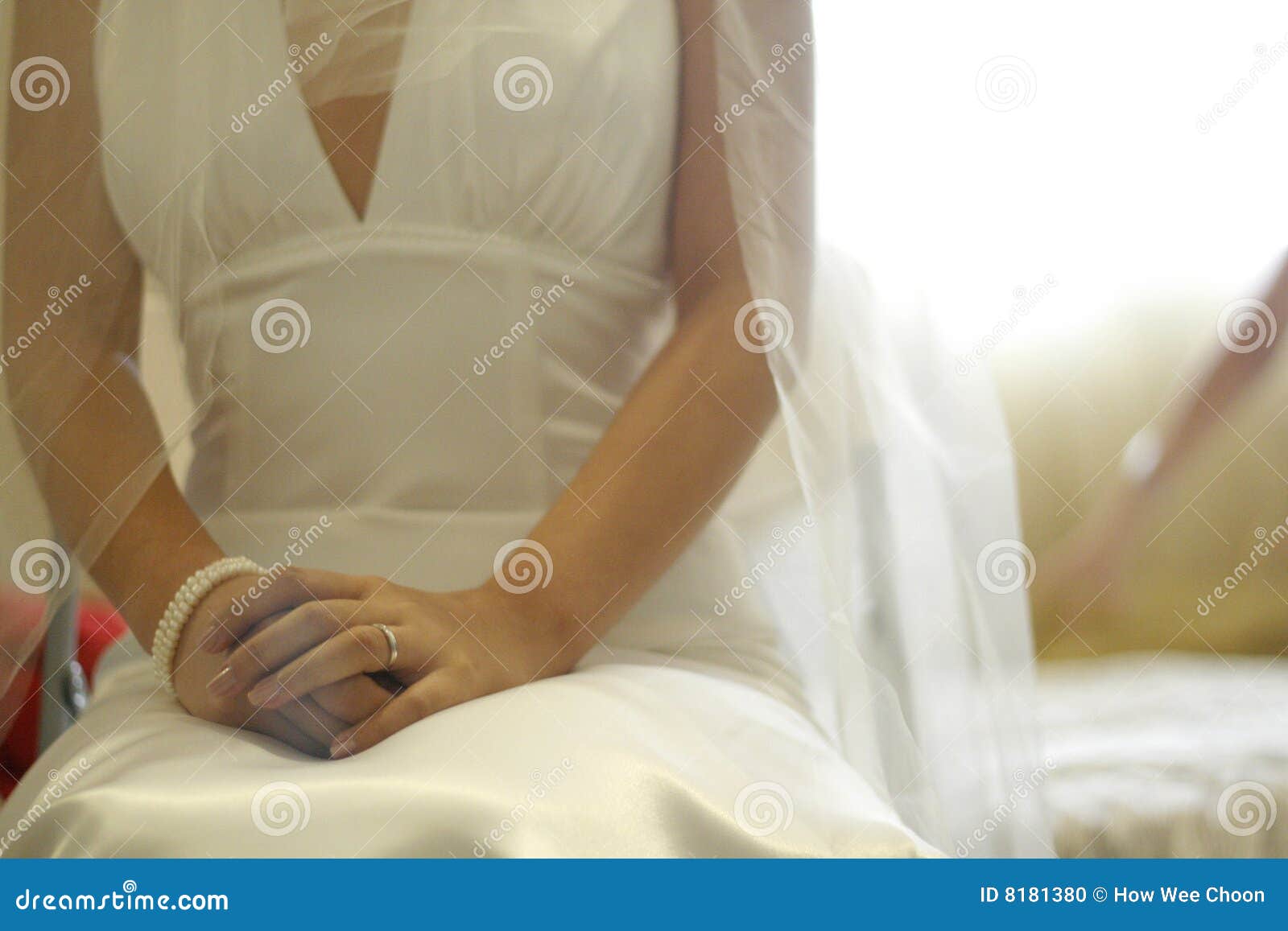 Bride sit down on the bed stock photo. Image of love, preparation - 8181380