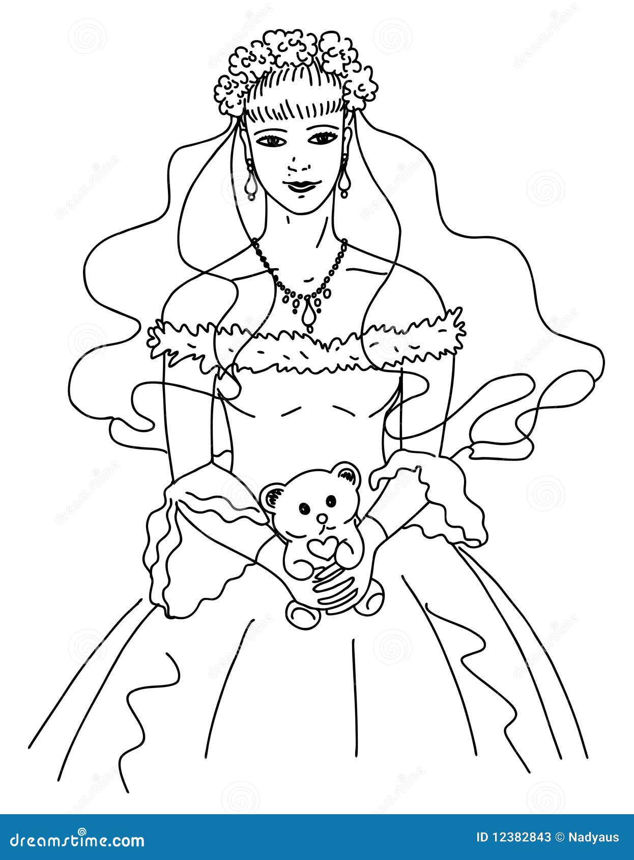 Bride sketch, vector stock vector. Illustration of drawing - 12382843