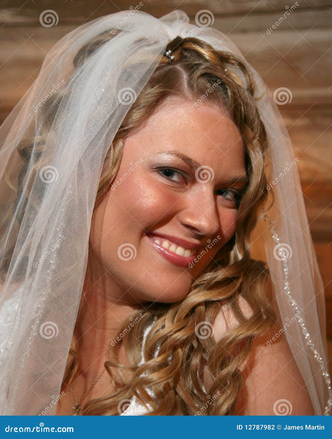 Bride Smiling for the Camera Stock Photo - Image of love, camera: 12787982