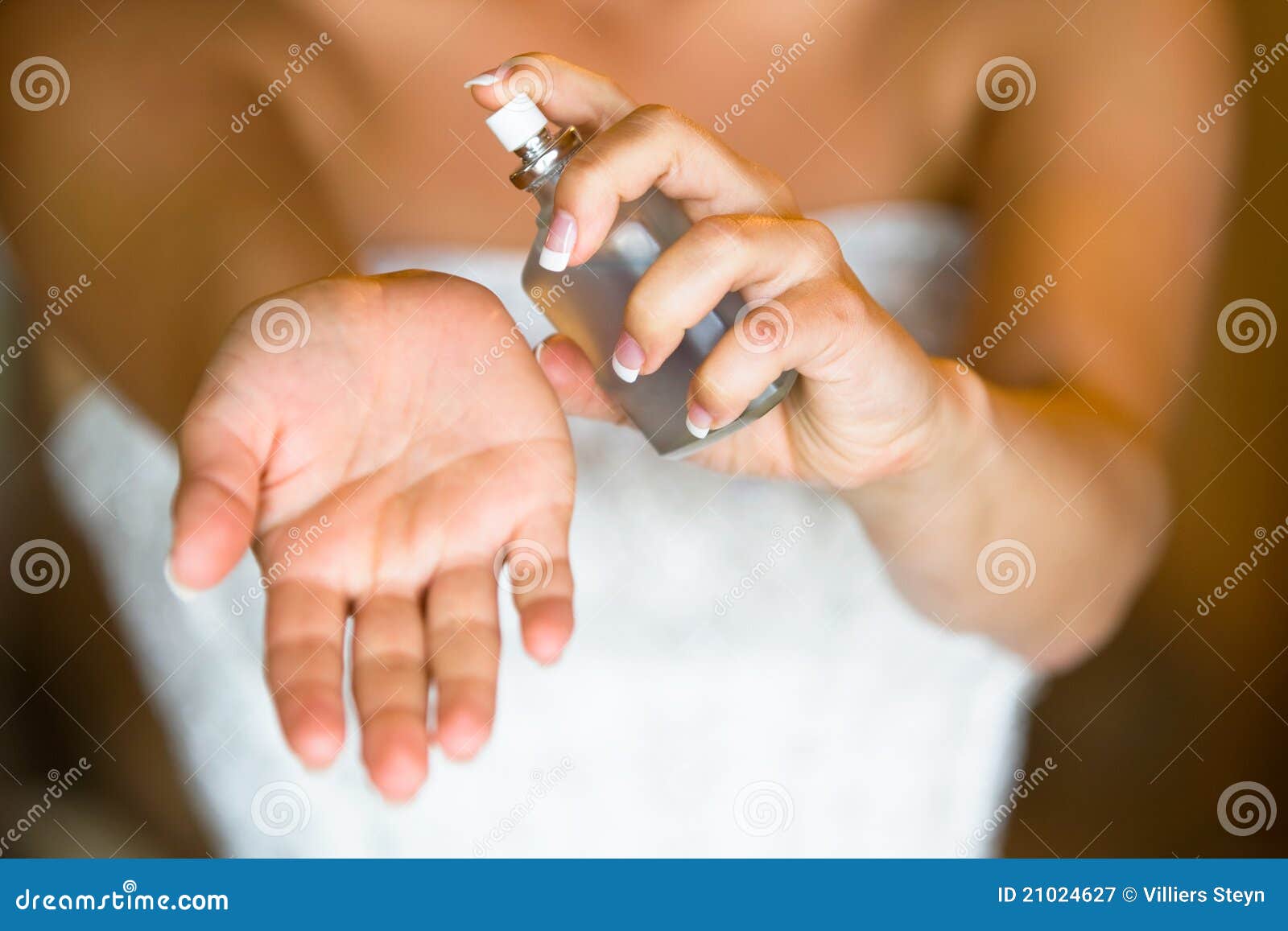 Bride spraying perfume stock image. Image of femininity - 21024627