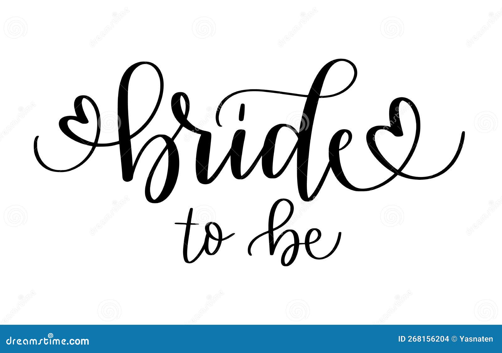 Bride To Be. Cute Modern Calligraphy Wedding Doodle Stock Vector ...