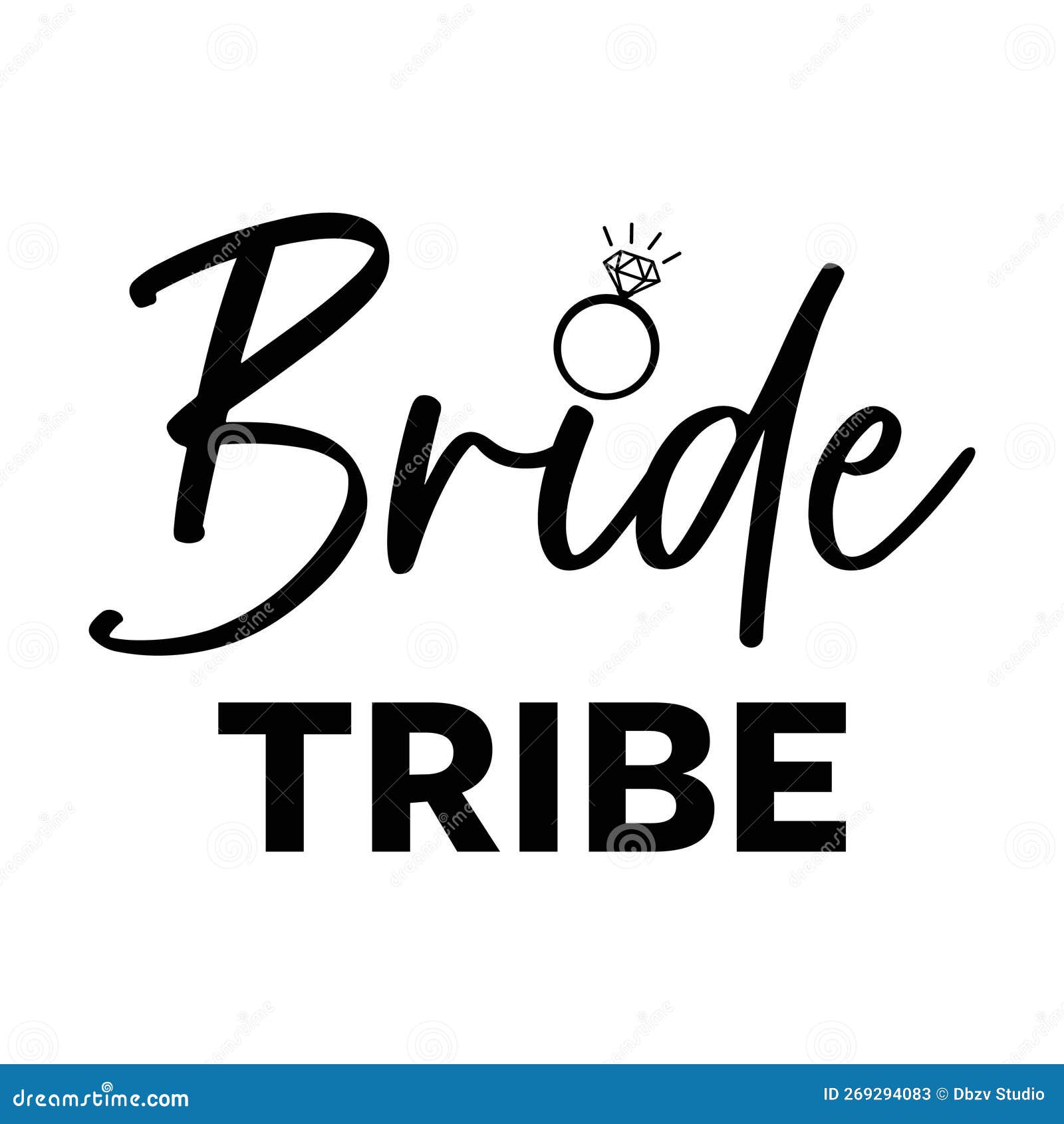 Bride Tribe. Brush Lettering Illustration. | CartoonDealer.com #88038804