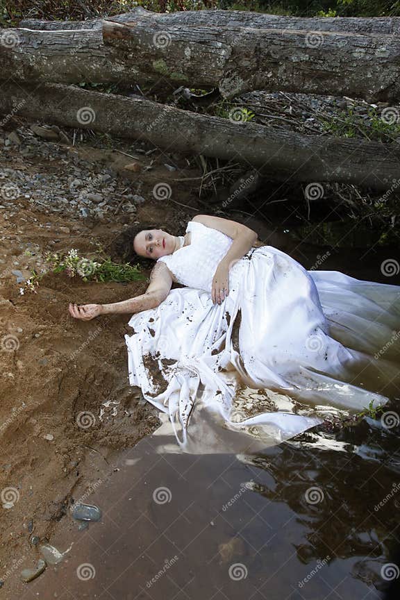 Bride in water stock photo. Image of water, depressed - 19354022