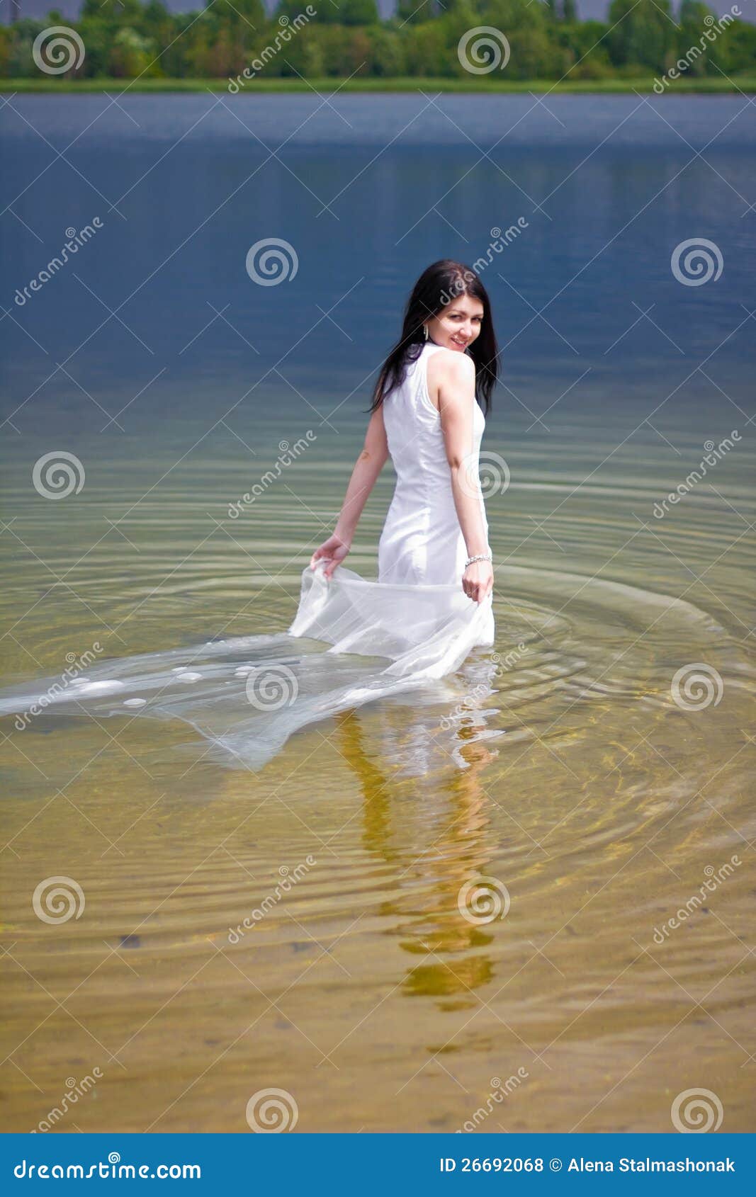 Bride in the water stock photo. Image of girl, attractive - 26692068