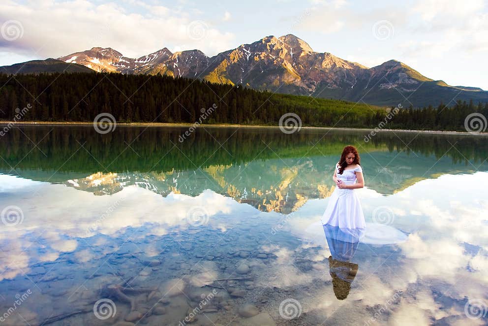 Bride in the Water stock image. Image of pretty, mountains - 2720957