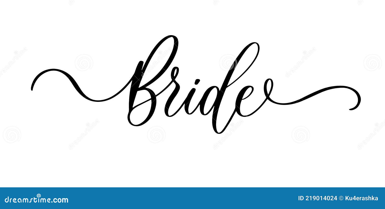 Bride. Wavy Elegant Calligraphy Spelling for Decoration on Bridal ...
