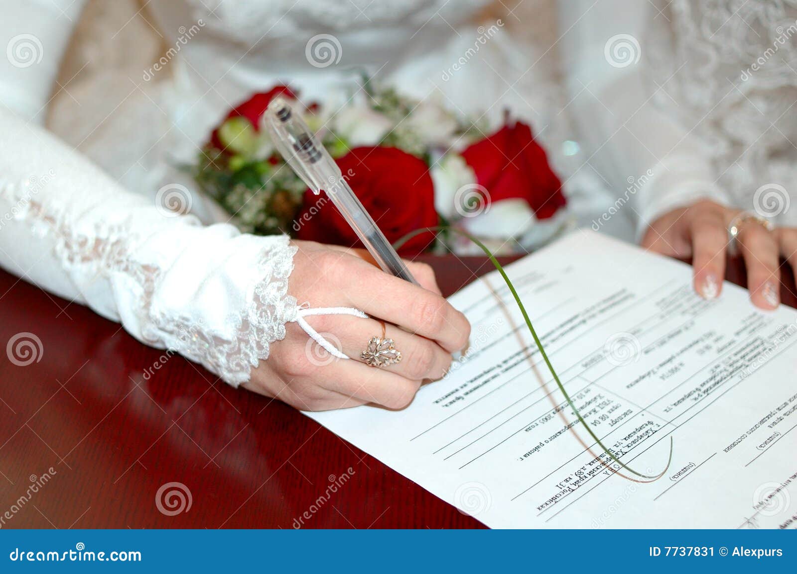 Signing Marriage Contract Or Divorce Papers Royalty-Free Stock Photo ...