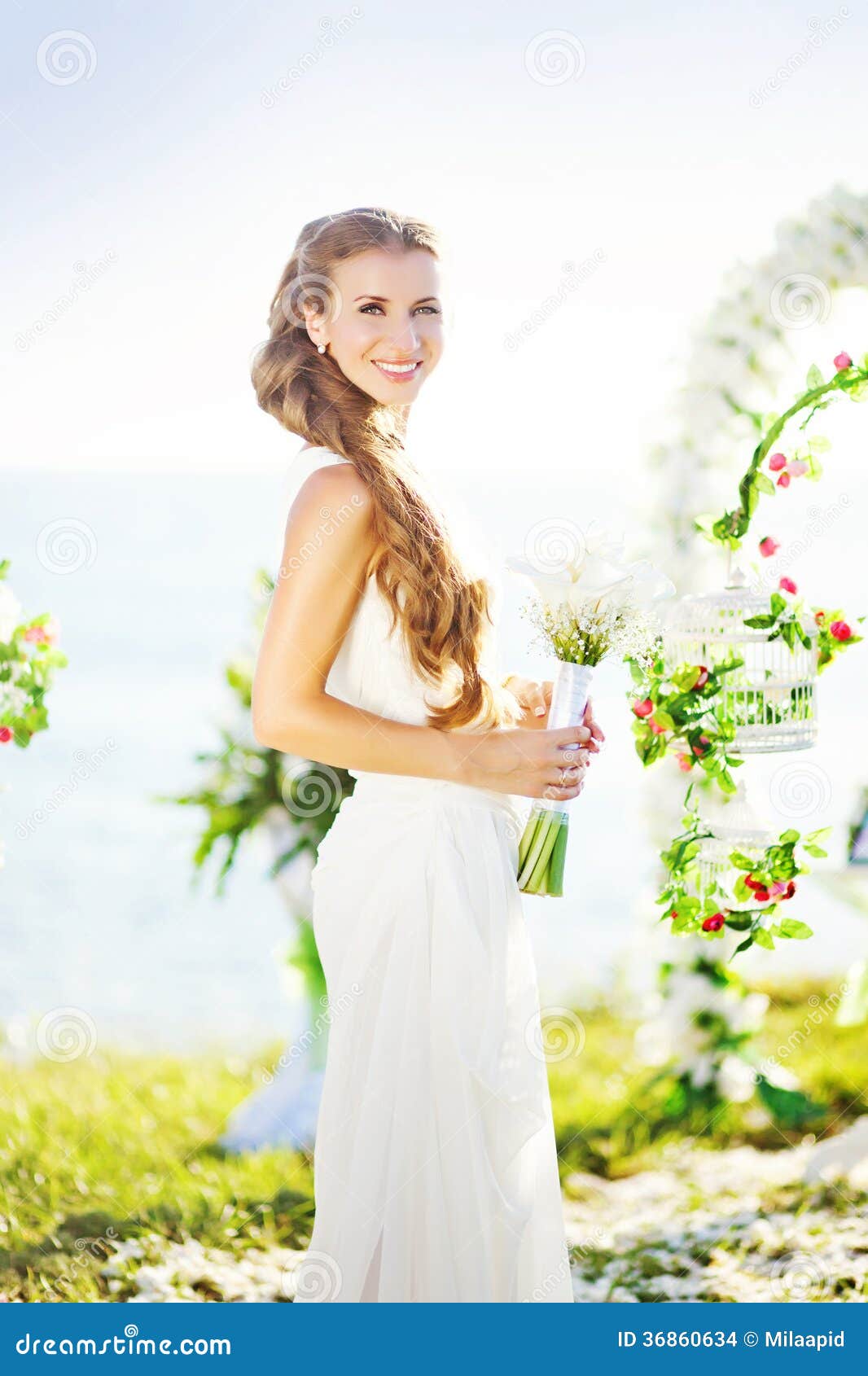 Bride on wedding day stock photo. Image of beautiful - 36860634