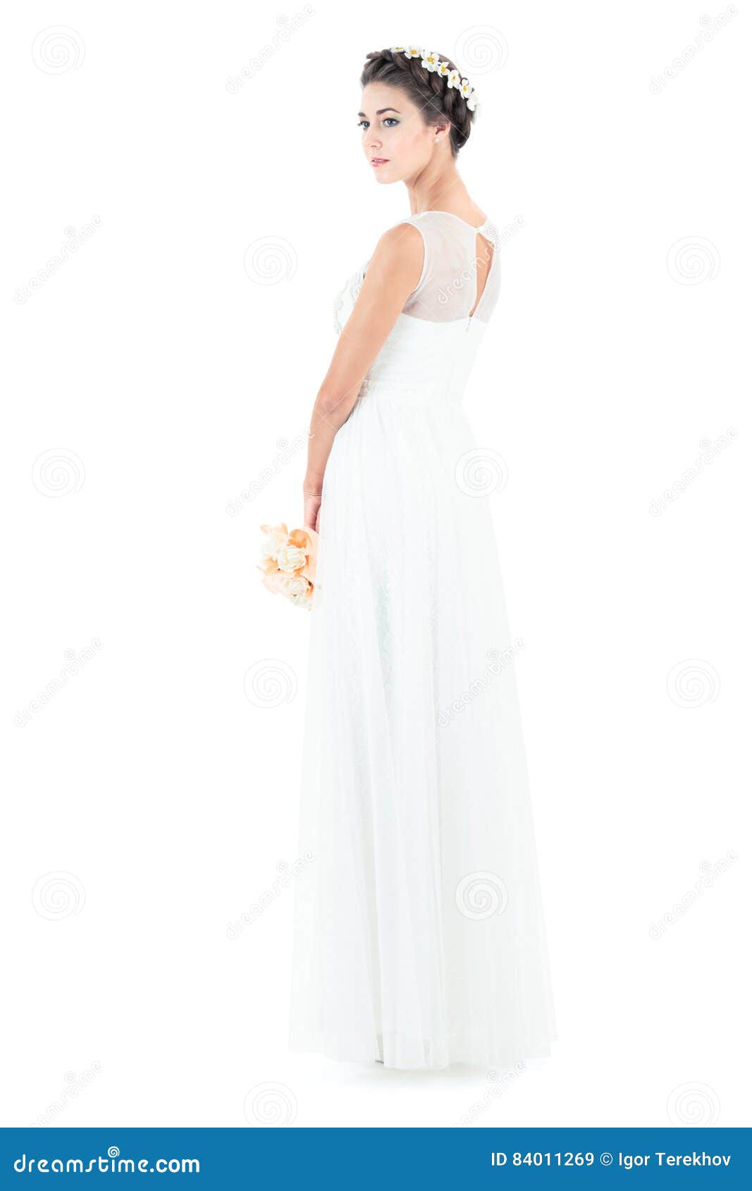 Bride in wedding dress stock image. Image of hairstyle - 84011269