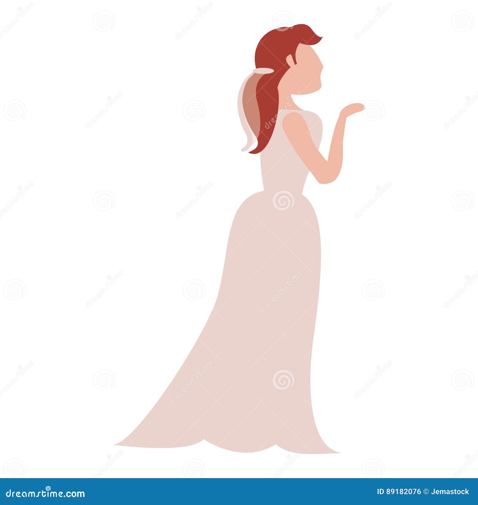 Bride Wedding Standing Pose Stock Illustration - Illustration of ...