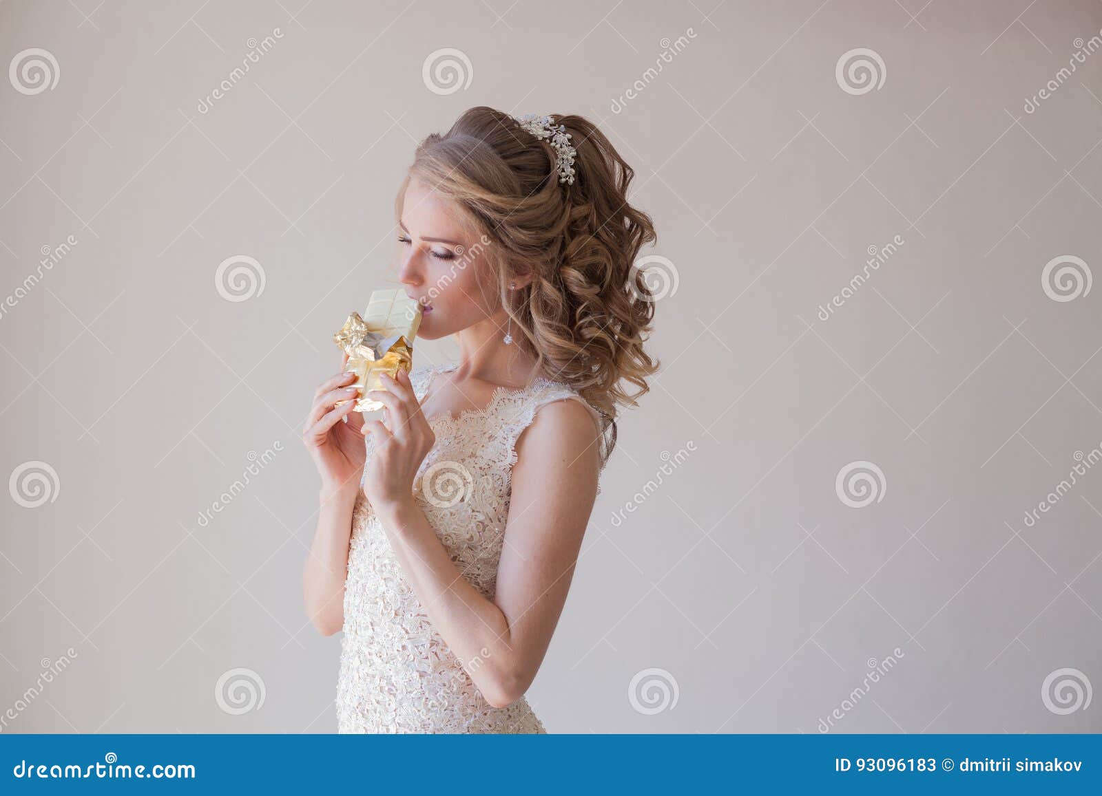 The Bride is White Chocolate Candy Wedding Portrait Stock Image - Image ...