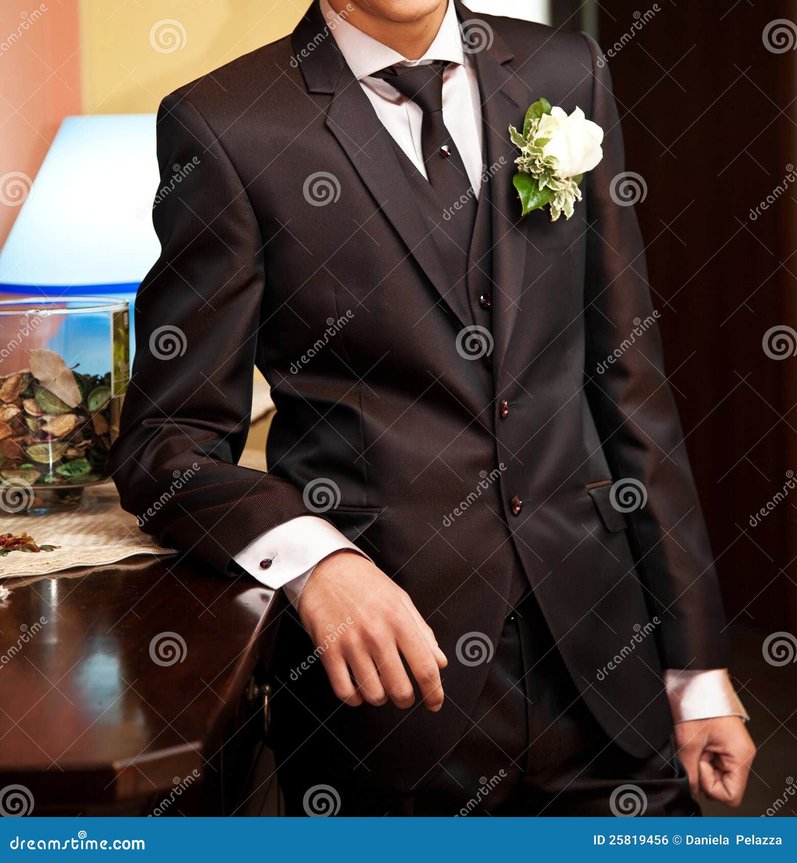 Bridegroom with Black Dress Stock Photo - Image of pocket, elegant ...