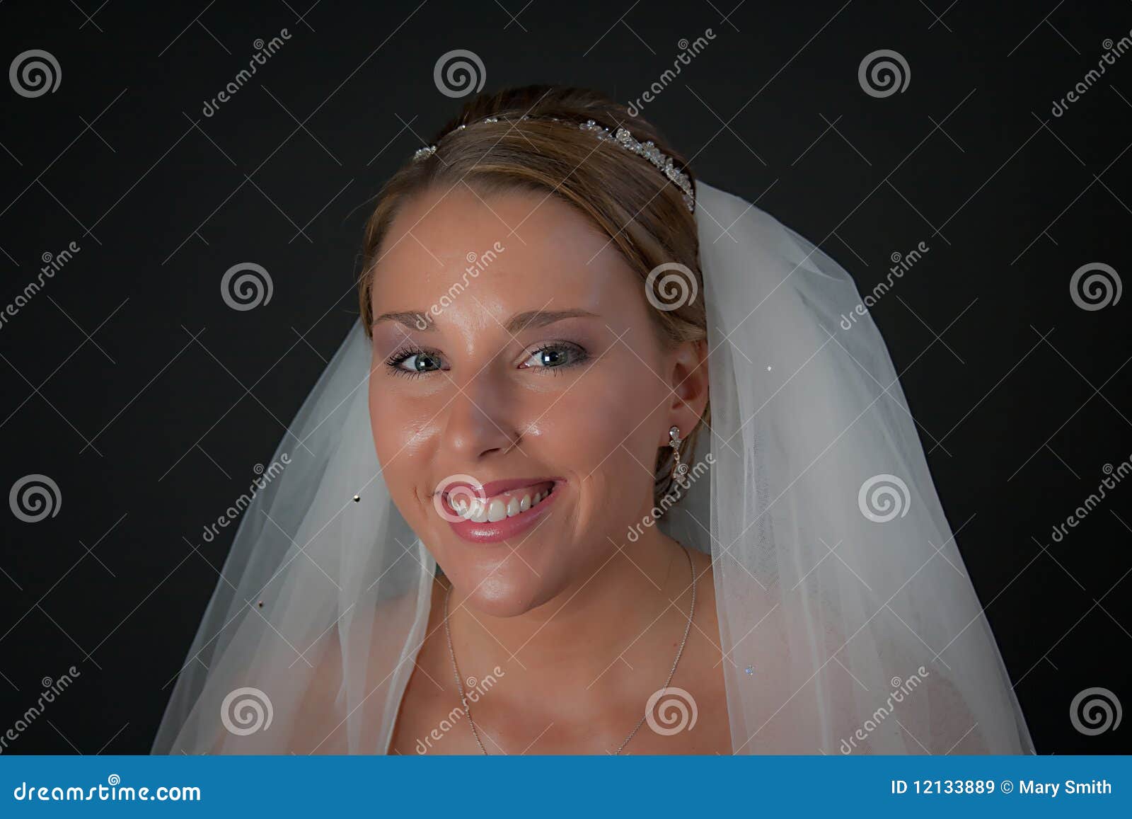 Brides smile stock image. Image of strapless, smile, pink - 12133889