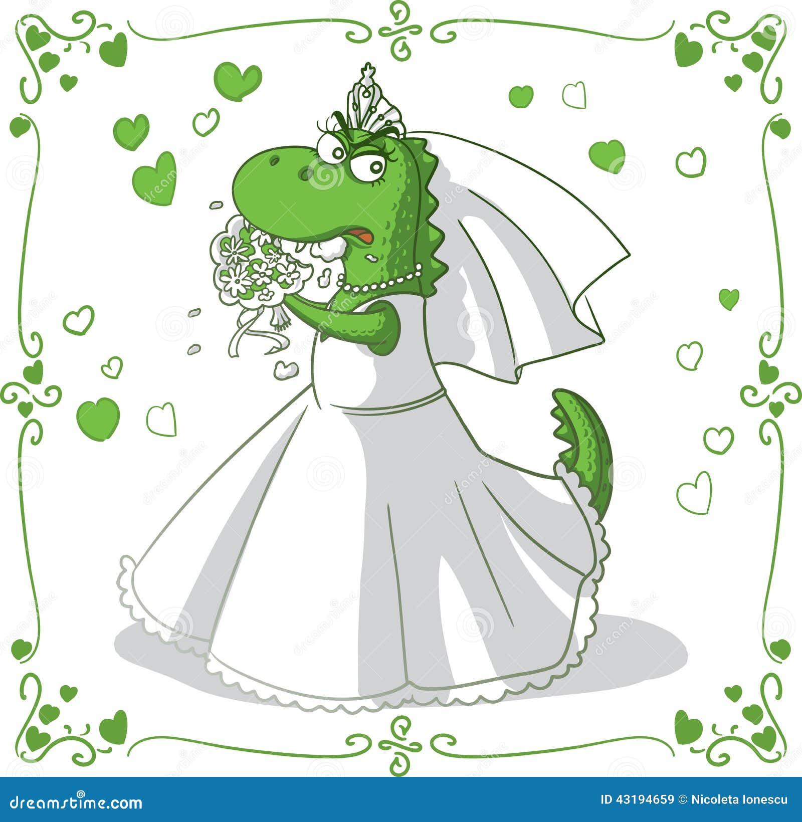 Bridezilla Vector Cartoon stock vector. Illustration of displeased ...