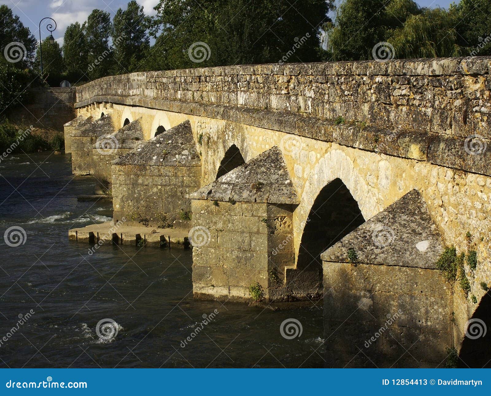 Bridge stock image. Image of stone, french, water, sunshine - 12854413