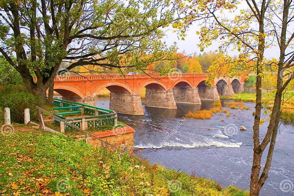 Bridge stock image. Image of kuldiga, river, foliage, brick - 1529725