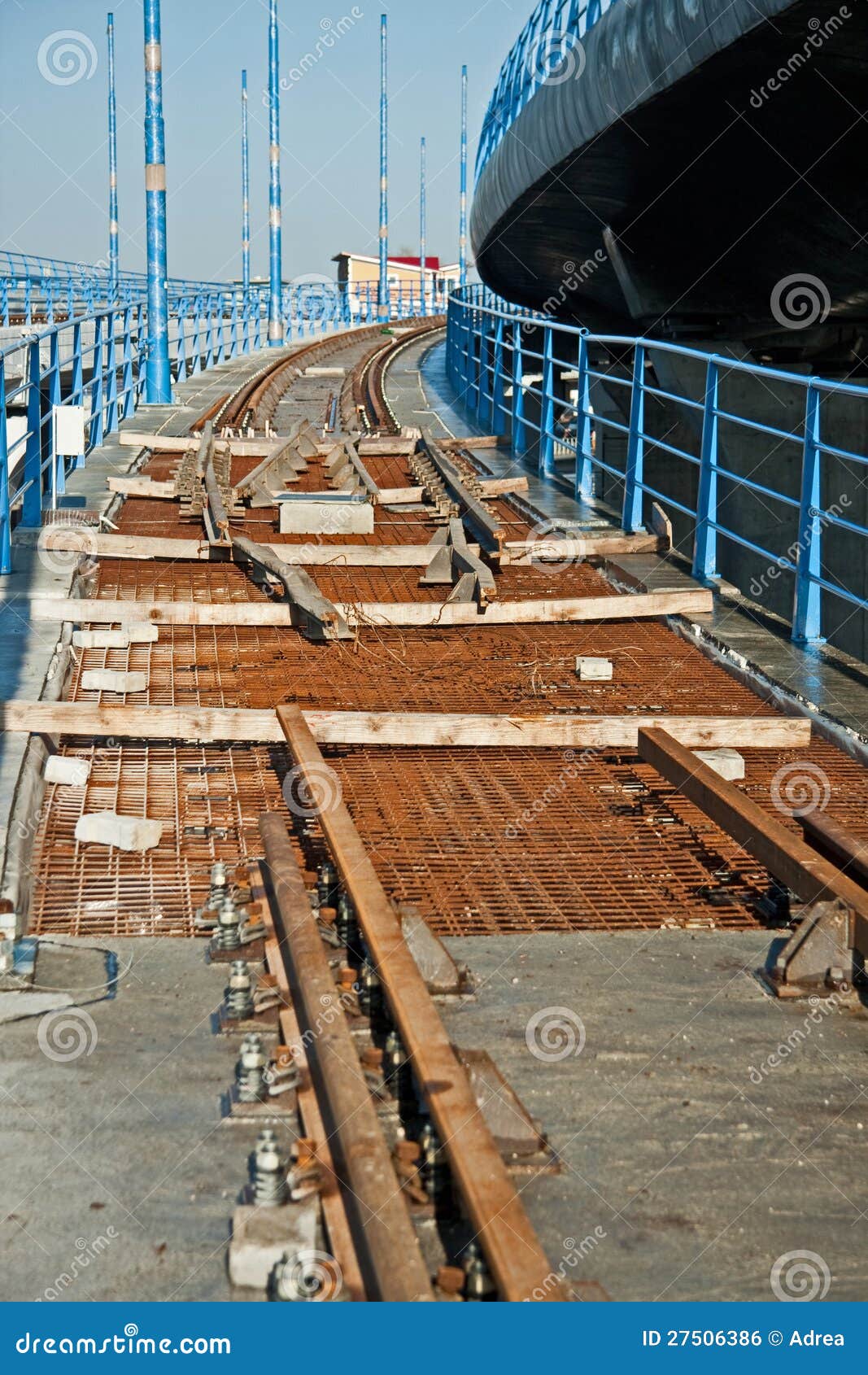 Tram Rail Under Construction Stock Photo - Image of urban, construction ...