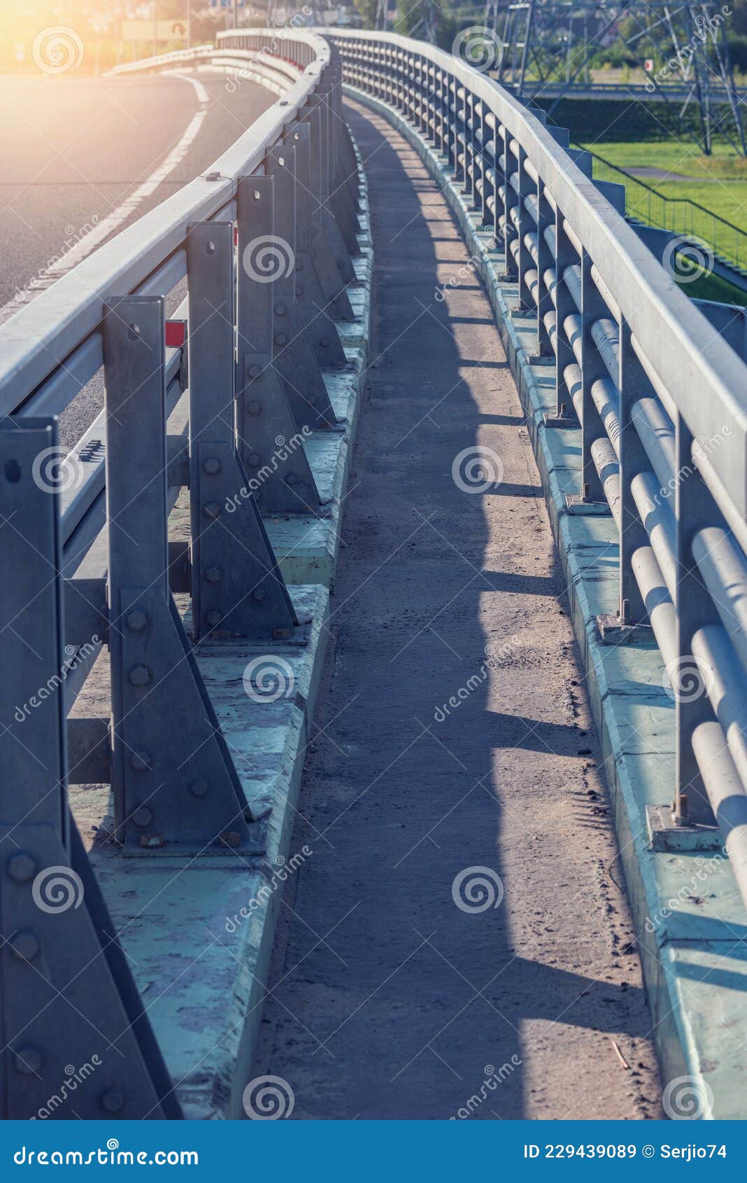 Bridge above the highway. stock image. Image of narrow - 229439089