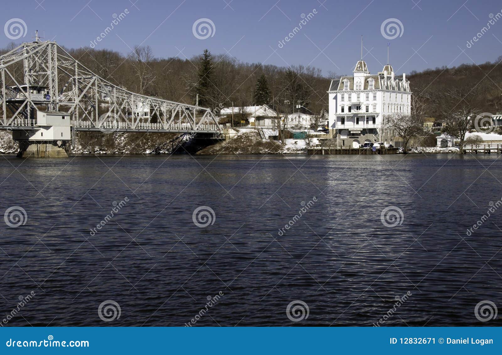 Bridge Across Connecticut River Stock Image - Image of water, england ...