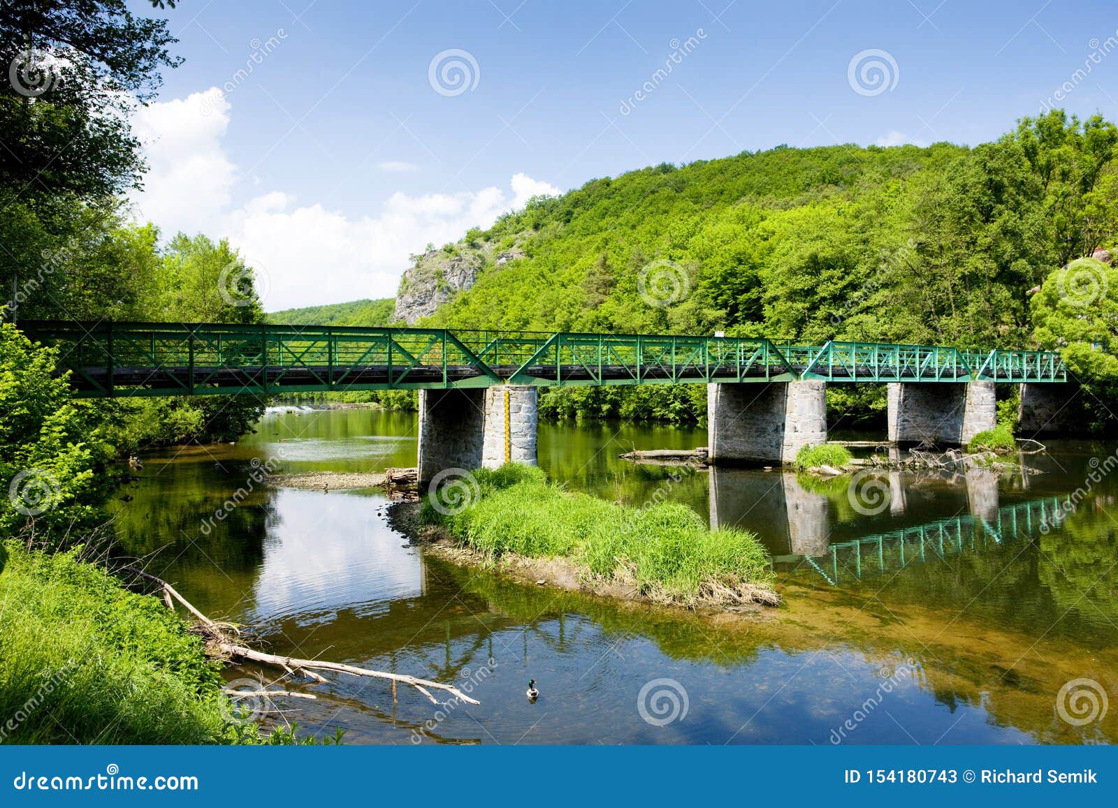 Bridge Across Dyje River, Hardegg, Lower Austria, Austria Stock Image ...