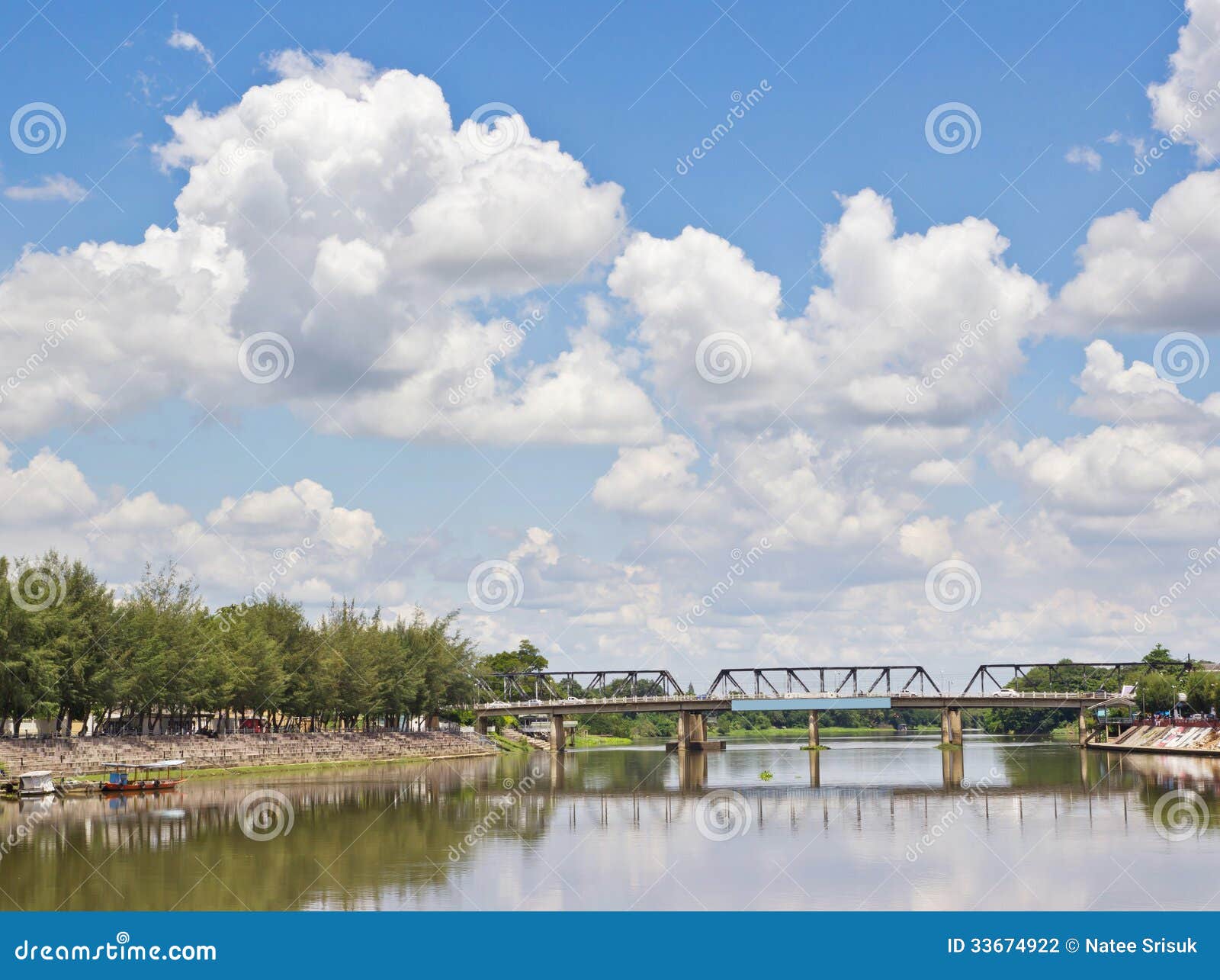 Bridge across the river stock photo. Image of nature - 33674922