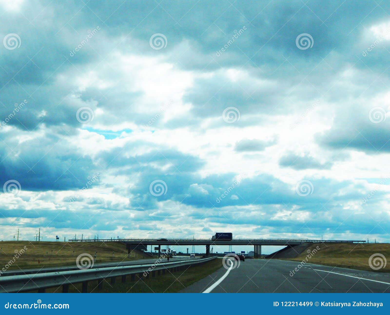 Bridge Across the Road and Sky Editorial Stock Image - Image of boat ...