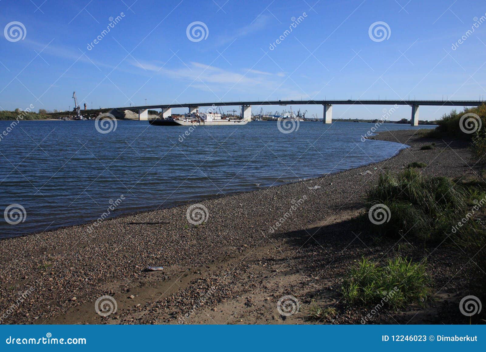 Bridge Across the Tom River Stock Image - Image of elements, highway ...