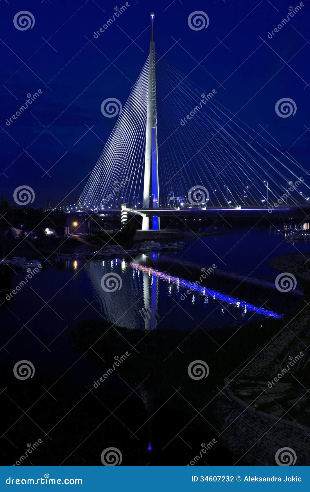 Bridge Ada in Belgrade stock photo. Image of locations - 34607232