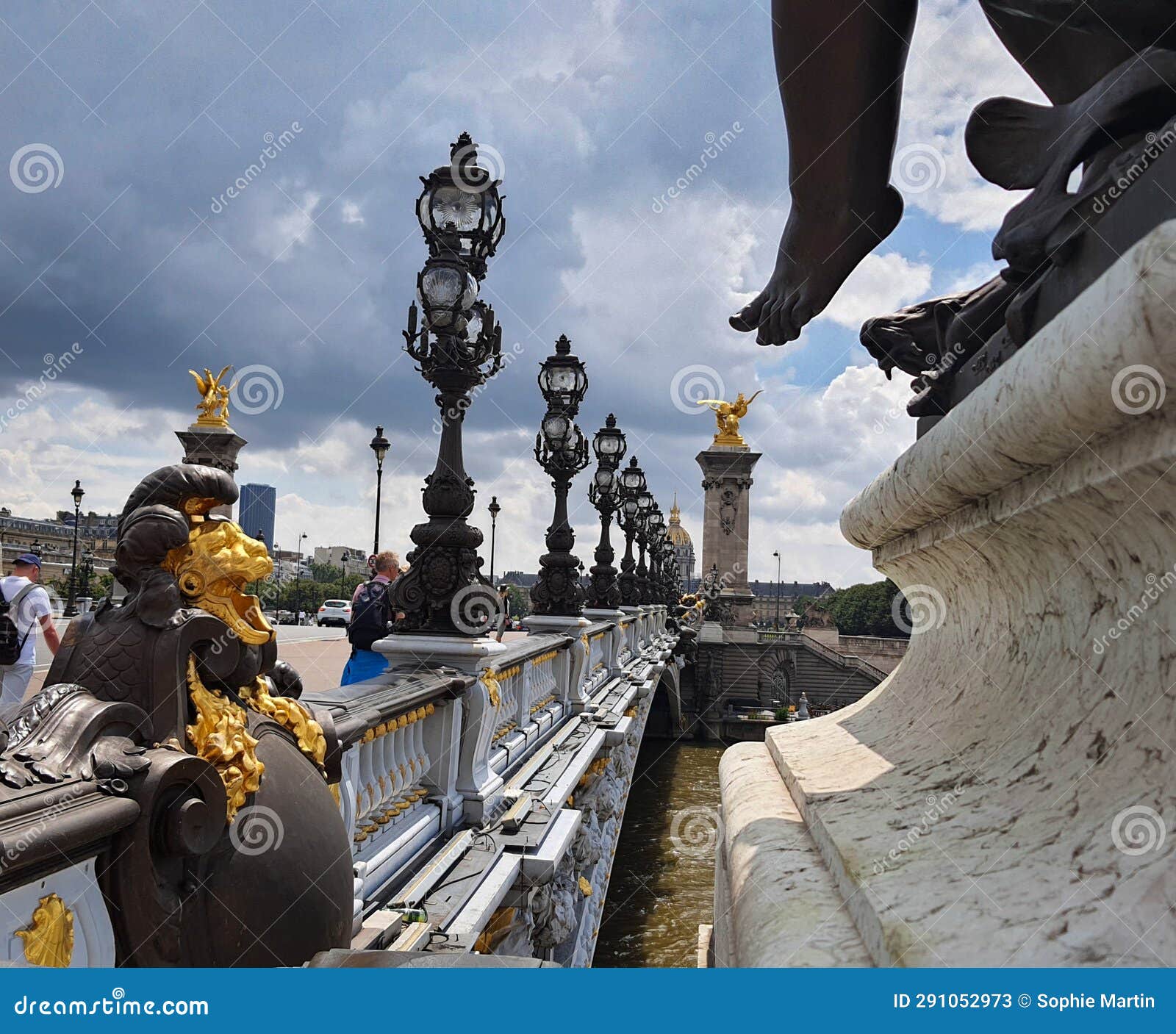 Bridge Alexander III Under Summer Rainy Sky Editorial Photo ...