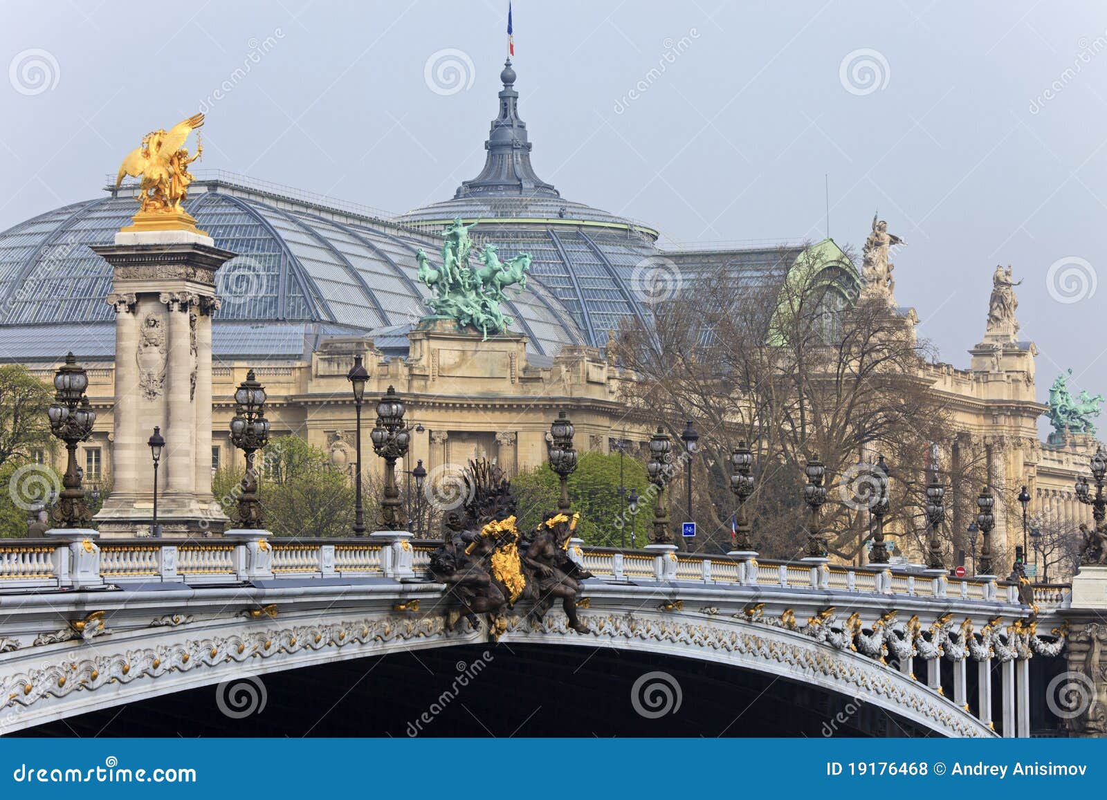 Bridge Alexander III. Paris, France. Stock Photo - Image of blue ...
