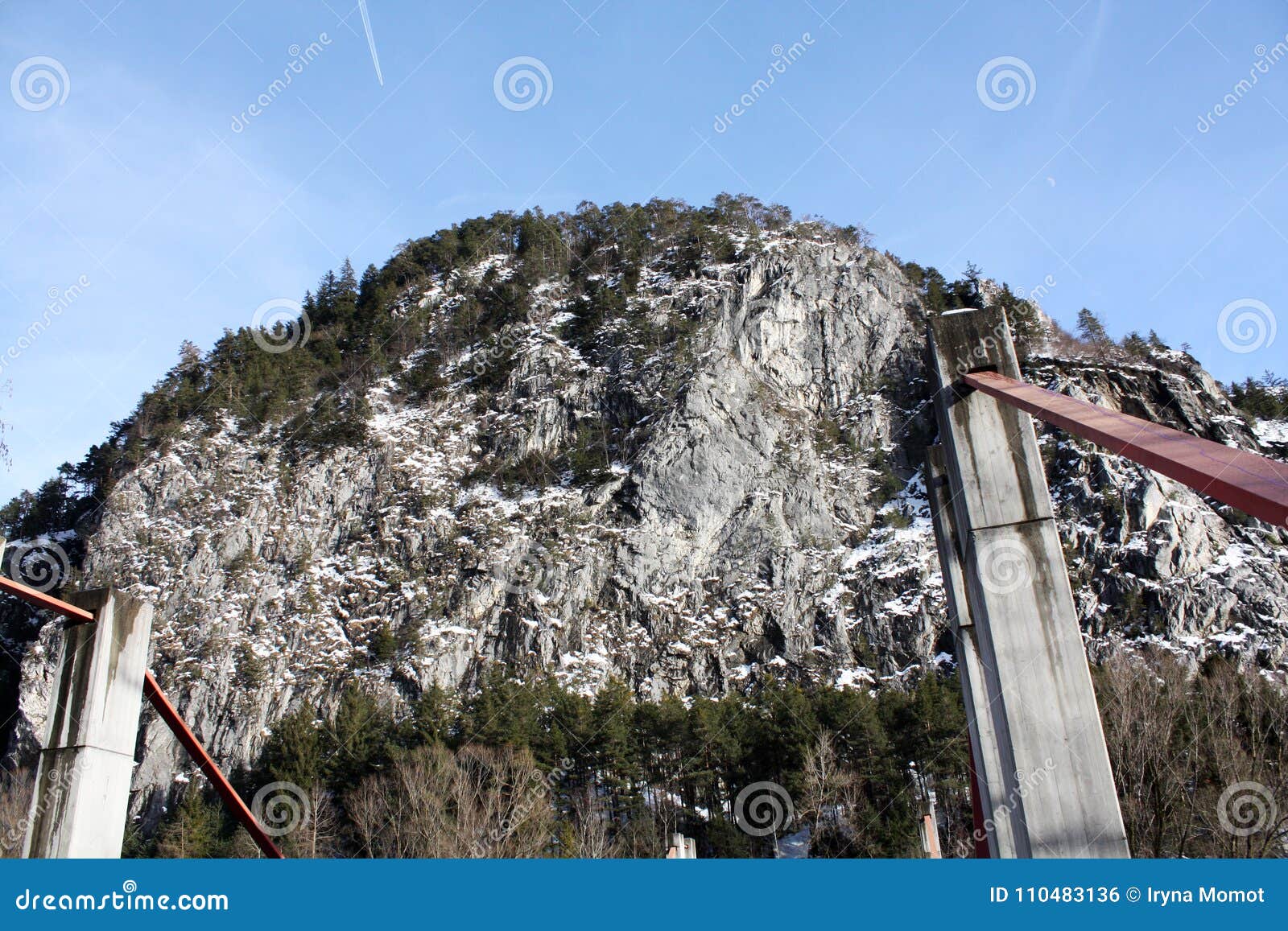 Bridge in Alps Mountains in Austria in Winter Stock Photo - Image of ...