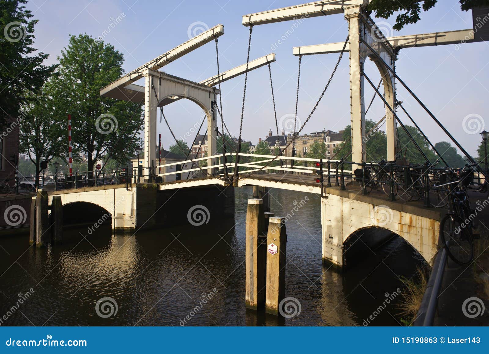 A bridge in Amsterdam. stock image. Image of canal, famous - 15190863