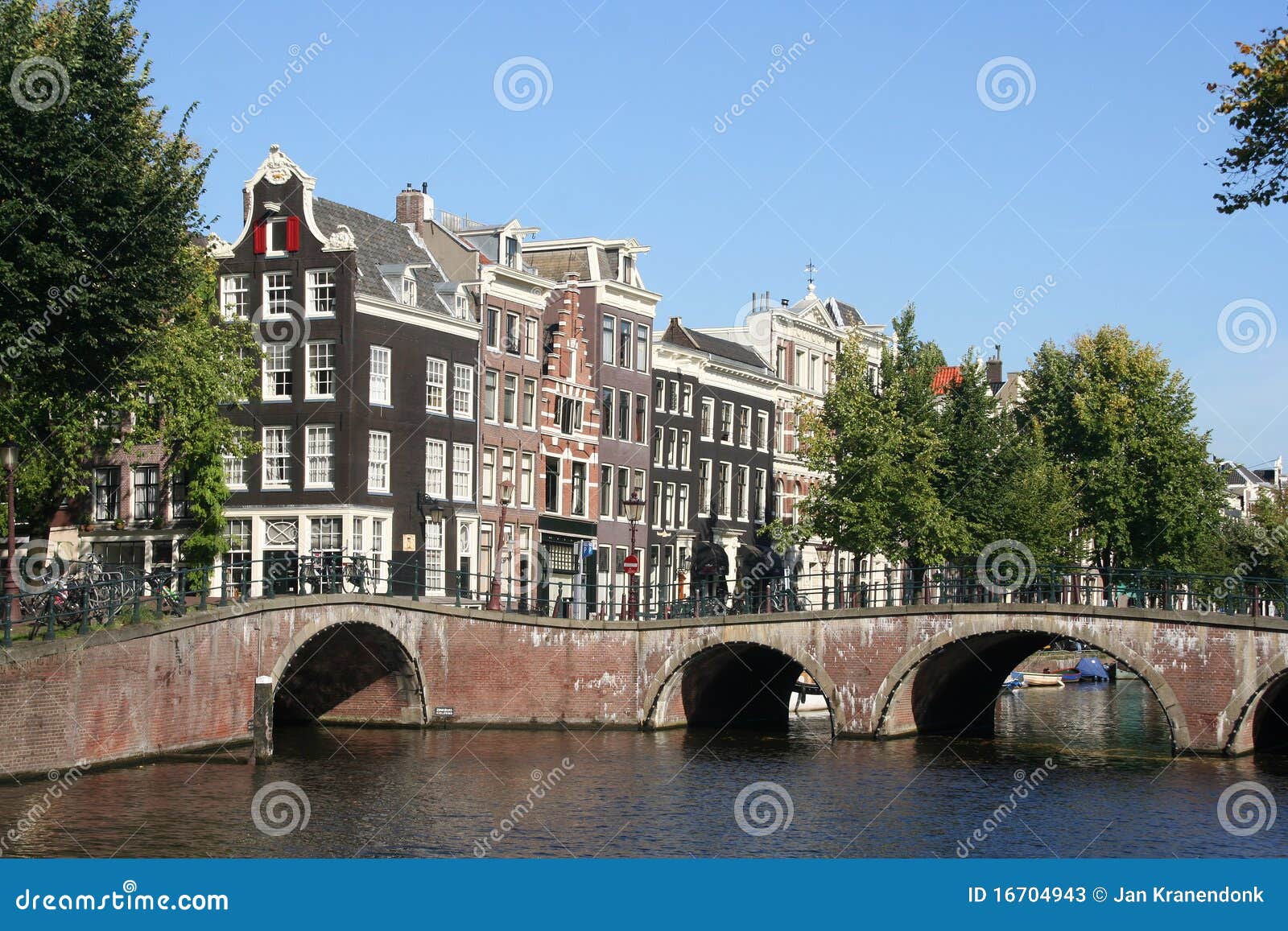 Bridge in Amsterdam, Holland Stock Image - Image of buildings, street ...