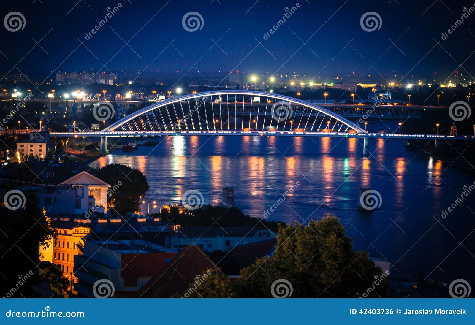 Bridge Apollo at Bratislava, Slovakia Editorial Photo - Image of town ...