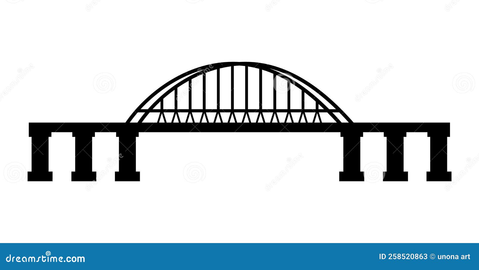 The bridge with an arch. stock vector. Illustration of suspension ...