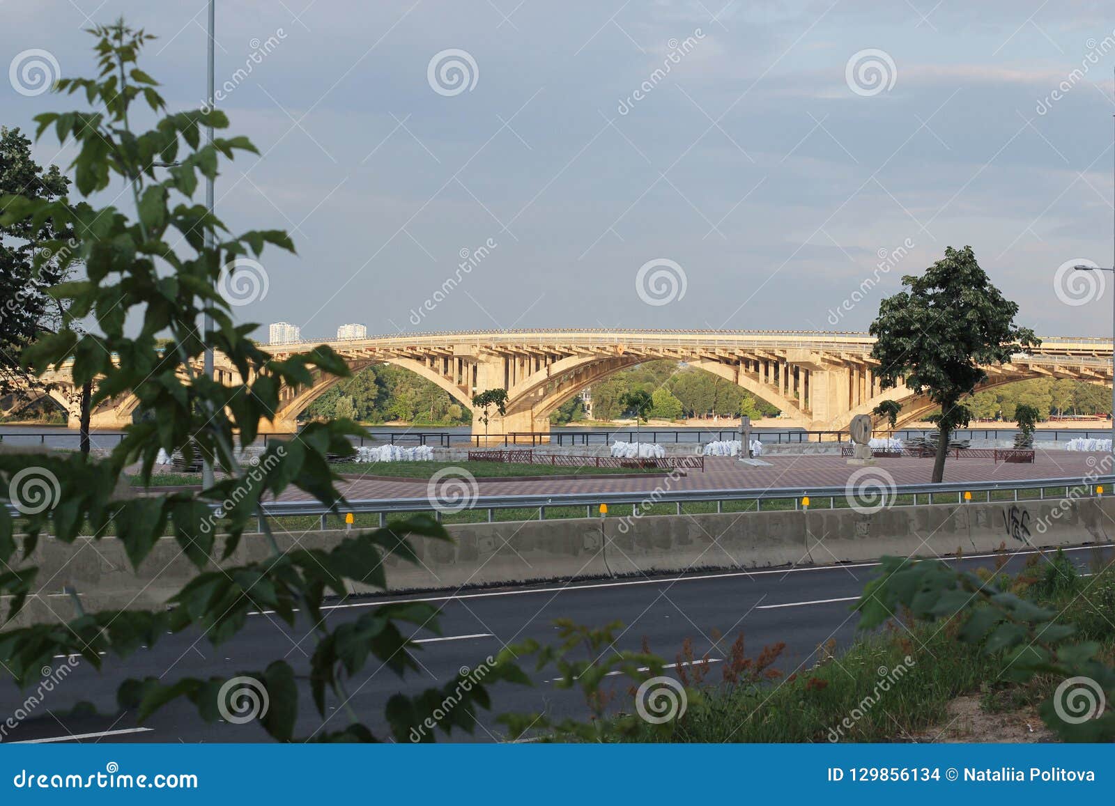 Bridge of Arch Construction Massive Steel Construction with a Long Arch ...