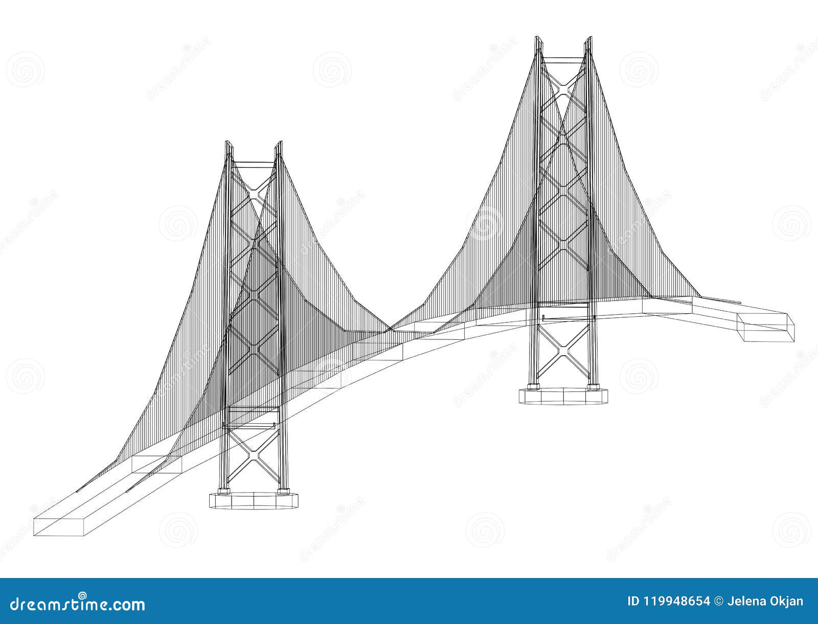 Bridge Architect Blueprint - Isolated Stock Illustration - Illustration ...