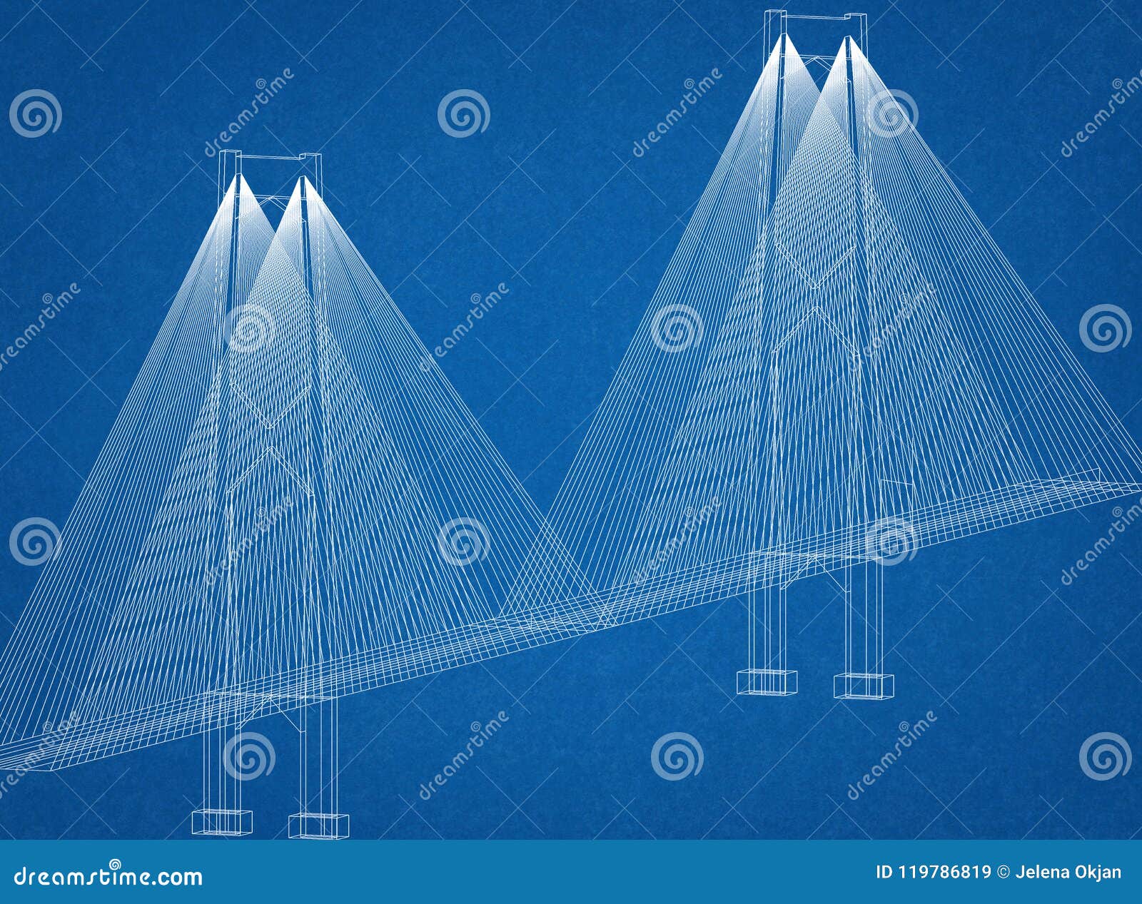 Bridge Architect Blueprint stock illustration. Illustration of ...